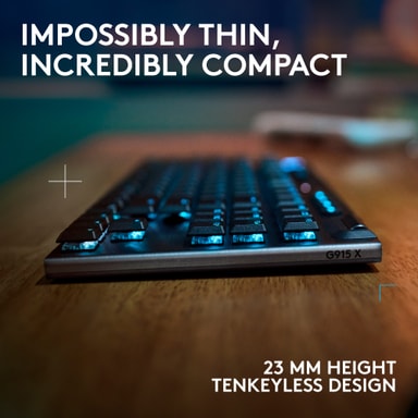 Logitech G915 X Lightspeed TKL Wireless Clicky tangentbord för gaming ...