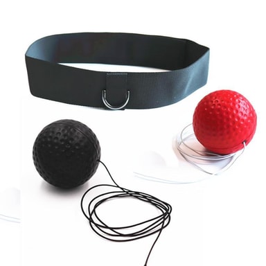 Boxboll med pannband 2 bollar 3 delar Svart/Röd - Elgiganten - Elgiganten