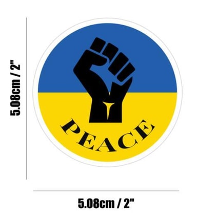 Ukraina klistermärken ""Knuten hand/Peace"" 10-pack Blå/Gul/Svart ...