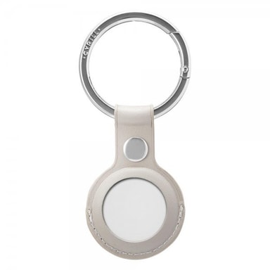 Apple AirTag Hållare Basic Leather Stone - Elgiganten