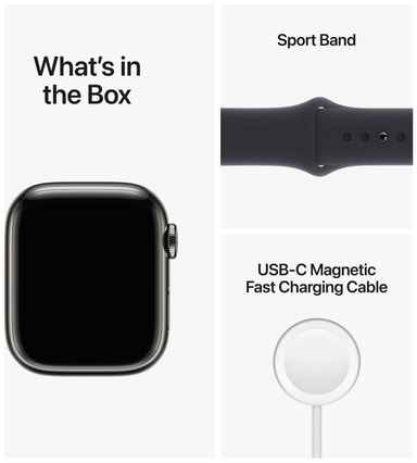 Apple Watch Series 8 41mm Cellular (graphite stainless steel / midnight ...