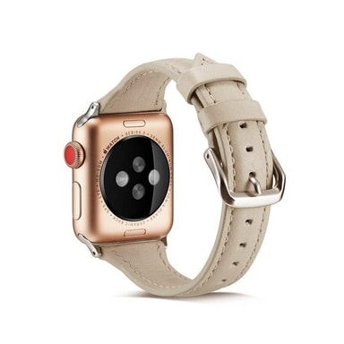 SKALO Smalt Läderarmband Apple Watch Series 10 46mm - Beige ...