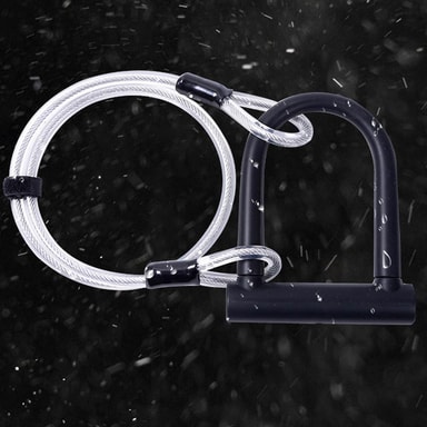 Stöldskydd Lås Bygellås Moped Cykel Scooter med säkerhetskabel - Elgiganten