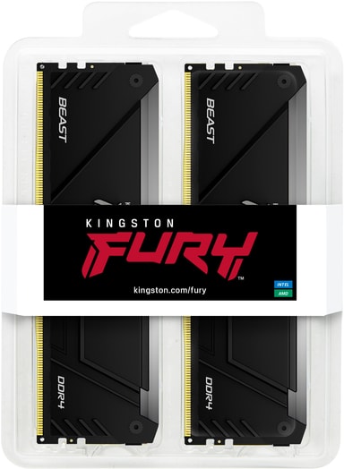 Kingston FURY Beast RGB 16GB DDR4 RAM 3200MT/s CL16 (svart) - Elgiganten - Elgiganten