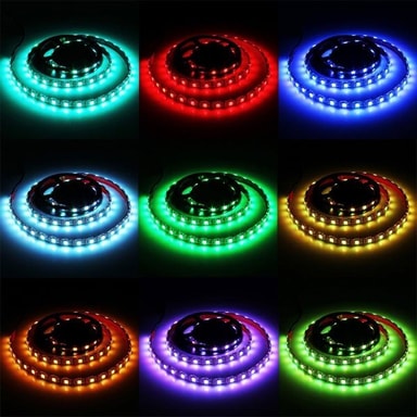 TV-belysning / LED-slinga med fjärr - 12W 60 LEDs SMD 5050 RGB 1x1m ...