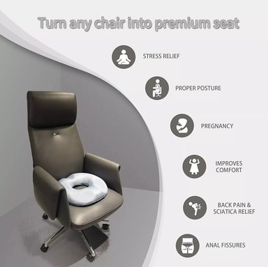 Ortopedisk sittkudde / sittring för svanskota Grå - Elgiganten