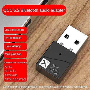 NÖRDIC USB-A Bluetooth 5.2 adapter med Qualcomm chip och aptX LL aptX Adaptive - Elgiganten