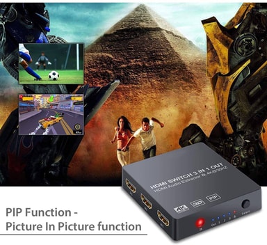 NÖRDIC HDMI Switch med 3xHDMI input och 1xHDMI 4K i 30Hz, 1xToslink ...