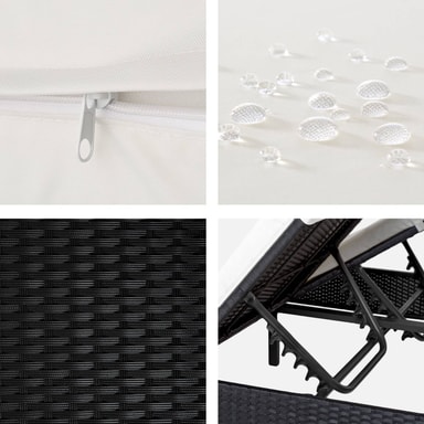 tectake Solsäng med soltak aluminium - svart - Elgiganten