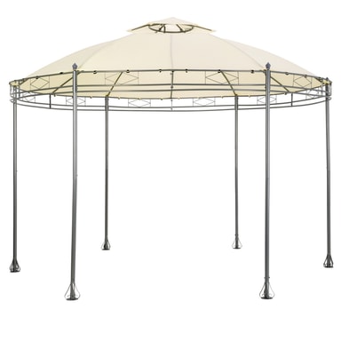 tectake Lyx-trädgårdspaviljong 350cm - beige - Elgiganten