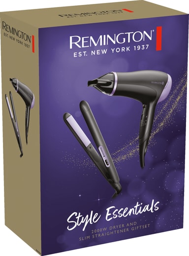 Remington Style Essentials hårtork och plattång presentset D3016GP ...