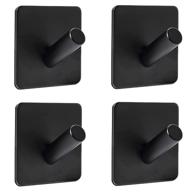Självhäftande krokar i rostfritt stål 4-pack Svart - Elgiganten