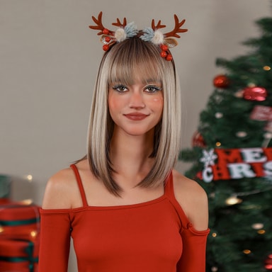 Jul Axellång naturligt rakt hår Peruk med lugg Guld - Elgiganten ...