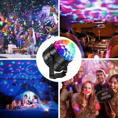 Discokula med roterande RGB ljus + fjärrkontroll (LED Party Light ...