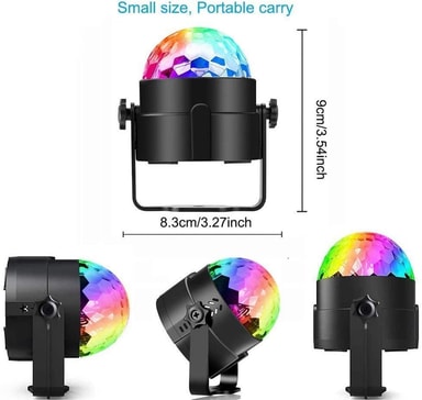Discokula med roterande RGB ljus + fjärrkontroll (LED Party Light ...