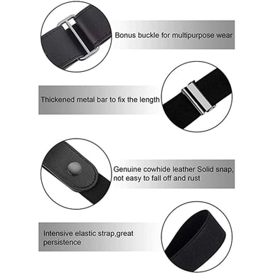 Elastiskt bälte utan spänne 4-pack Svart/Mörkblå/Vit/Brun - Elgiganten - Elgiganten