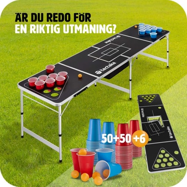 tectake Beerpong bord Beer Ball Blitz - hopfällbar och höjdjusterbar ...