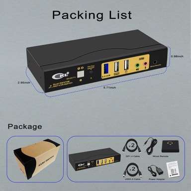 NÖRDIC KVM Switch 2x2 Dual Monitor 1x Displayport 1x HDMI 4K60Hz ...
