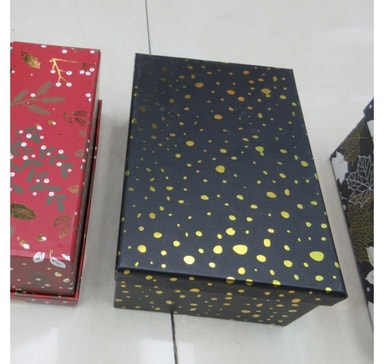 Box DIANA-7, med lock 25x18xH10,5cm, svart/guld - Elgiganten - Elgiganten