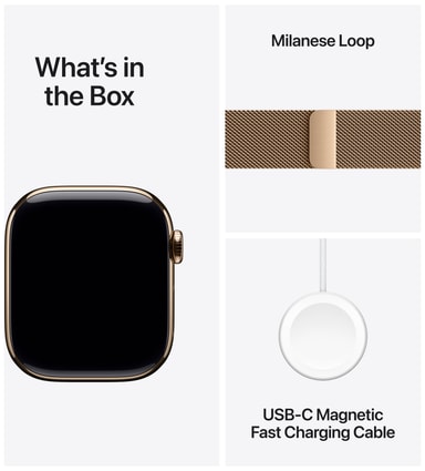 Apple Watch S10 42mm GPS+Cel (Gold Titanium/Gold Milanese Loop ...