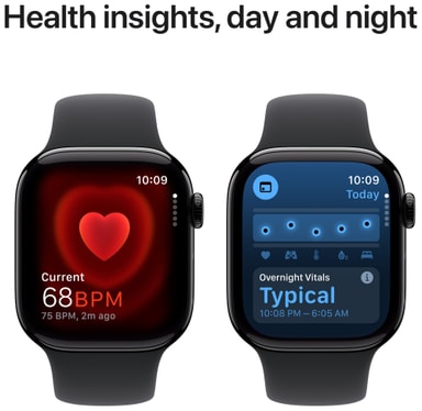 Apple Watch S10 42mm GPS+Cel (Jet Black Alu/Black Sport Band) M/L - Elgiganten - Elgiganten