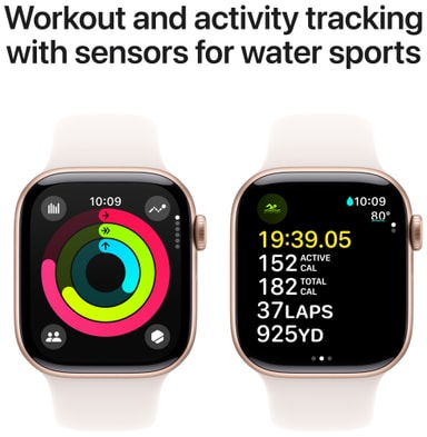 Apple Watch S10 42mm GPS+Cel (Rose Gold Alu/Light Blush Sport Band) S/M ...