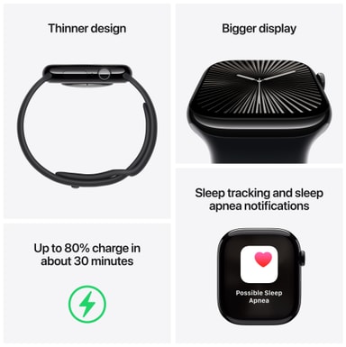 Apple Watch S10 42mm GPS+Cel (Slate Titanium/Black Sport Band) M/L ...