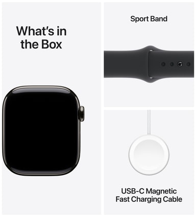 Apple Watch S10 46mm GPS+Cel (Slate Titanium/Black Sport Band) S/M ...